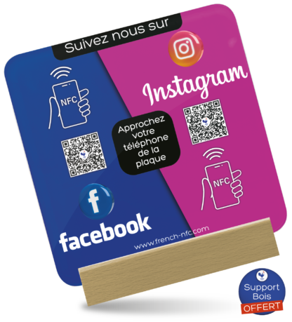 Plaque Plexiglass Réseaux Connectée NFC – Duo – FRENCH NFC – Vos Produits Connectés