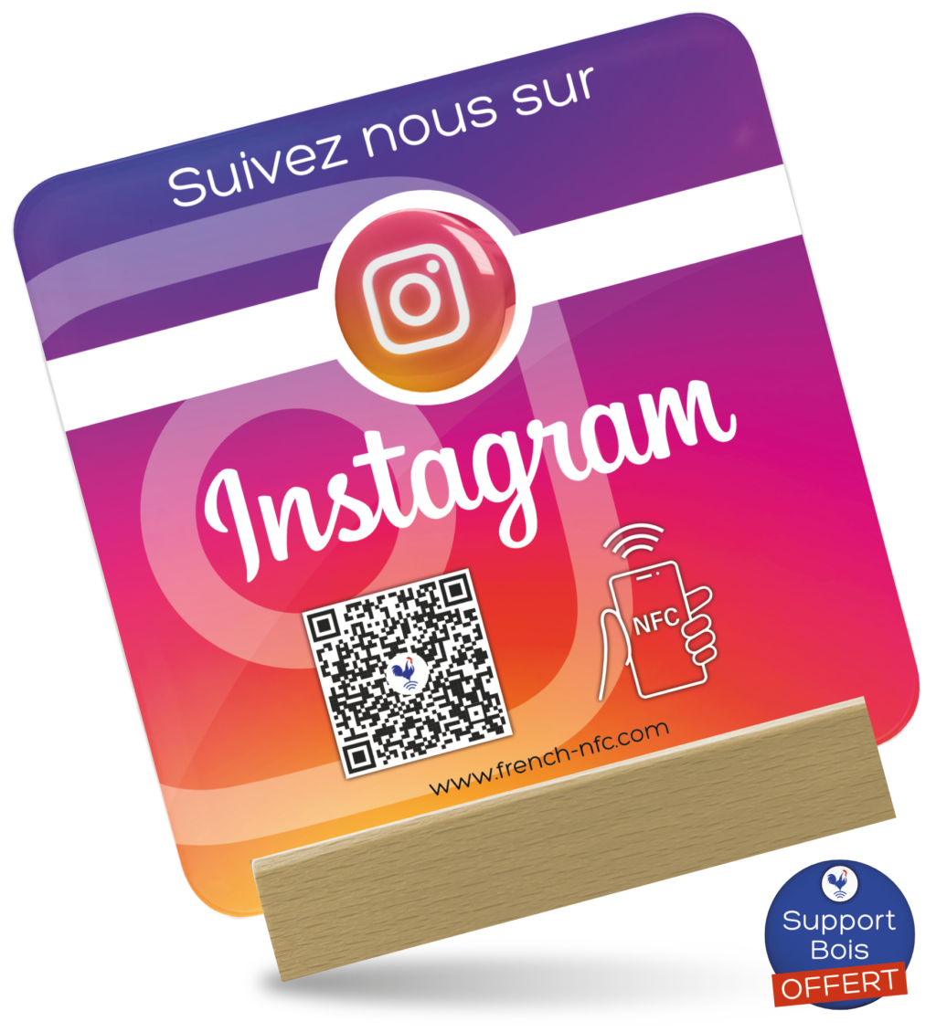 Plaque Plexiglass Réseaux Connectée NFC – Instagram – FRENCH NFC – Vos Produits Connectés