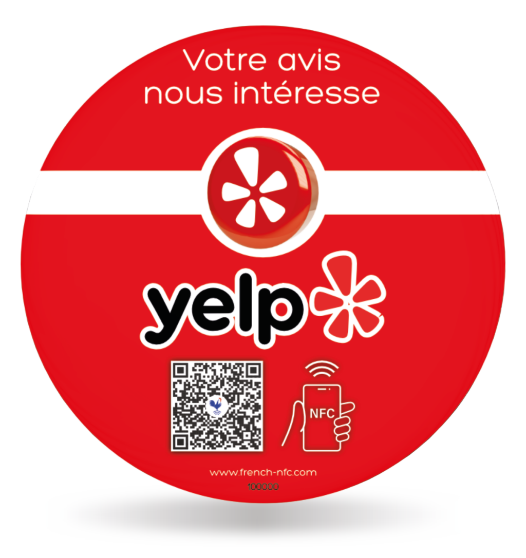 Sticker 3D Réseaux Connectée NFC – Yelp – FRENCH NFC – Vos Produits ...