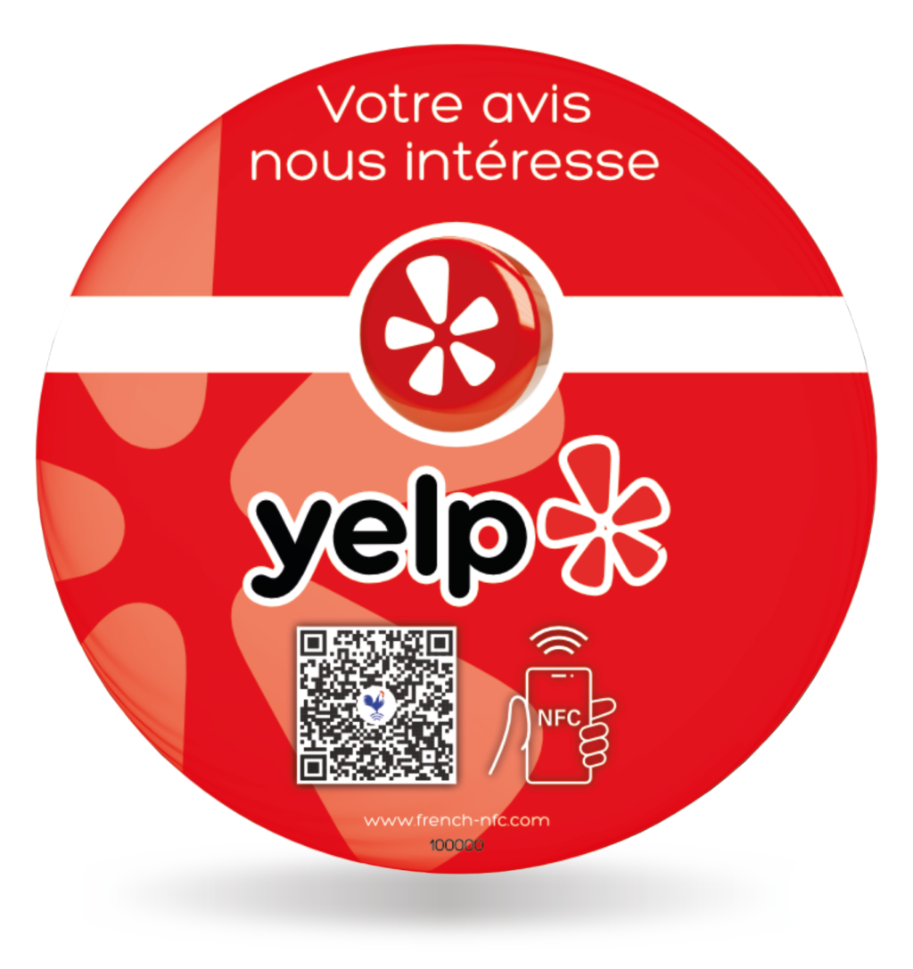 Sticker 3D Réseaux Connectée NFC – Yelp – FRENCH NFC – Vos Produits ...