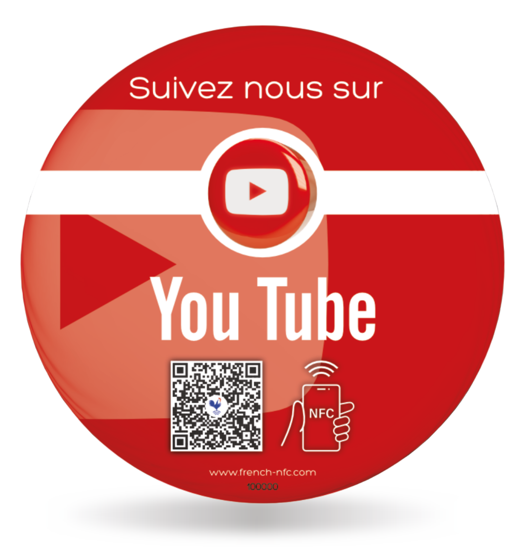 Sticker 3D Réseaux Connectée NFC – YouTube – FRENCH NFC – Vos Produits ...