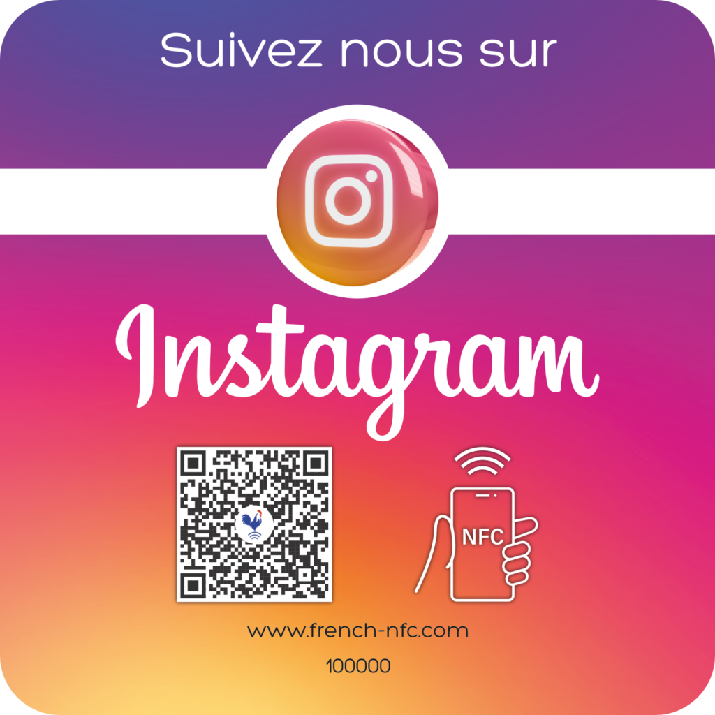 Plaque Plexiglass Réseaux Connectée NFC – Instagram – FRENCH NFC – Vos Produits Connectés